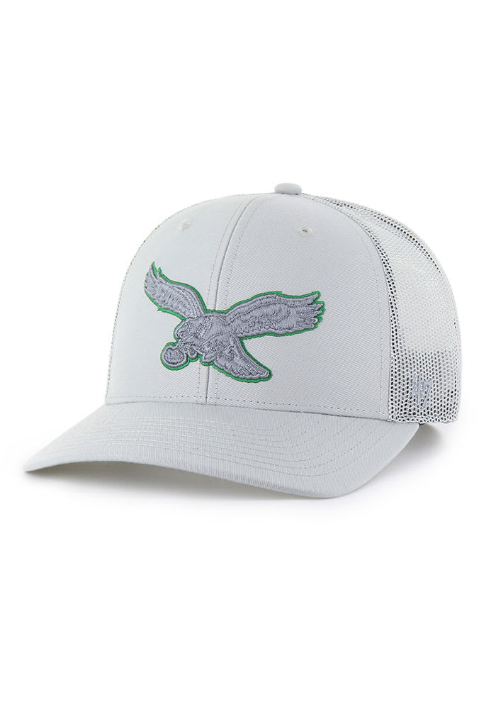 47 Philadelphia Eagles GREY Strap Trucker Adjustable Hat - 48023403