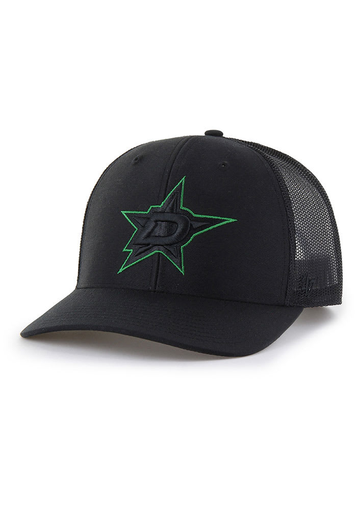 47 Dallas Stars BLACK Outline Trucker Adjustable Hat - 48023457
