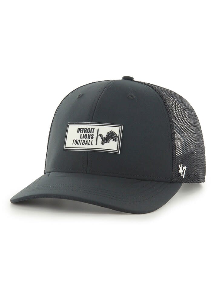 47 Detroit Lions BLACK Cypher Trucker Adjustable Hat - 48023960