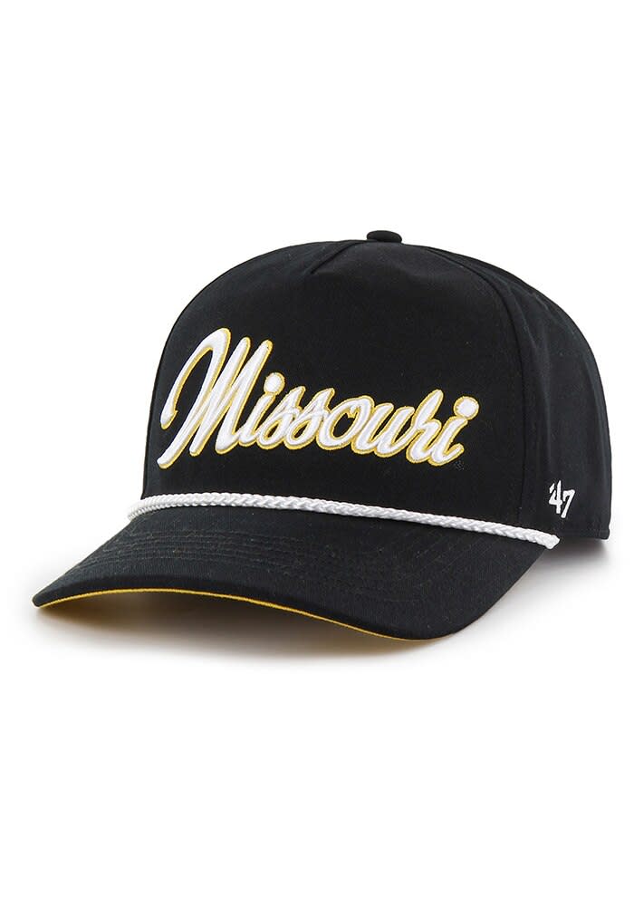 47 Missouri Tigers BLACK Overhand Hitch Adjustable Hat - 48025265