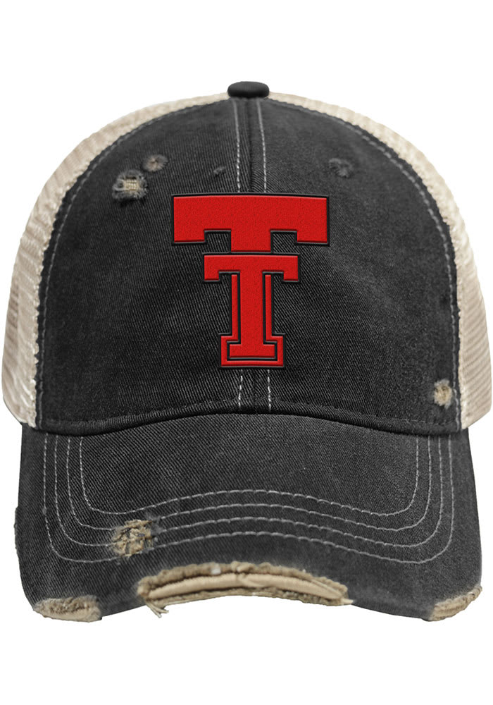 Texas Tech Red Raiders BLACK Retro 2T Meshback Adjustable Hat - 4812590