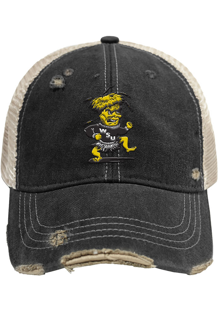 Wichita State Shockers BLACK Retro 2T Meshback Adjustable Hat - 4812591