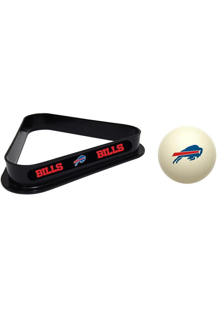Buffalo Bills White Cue Ball and Rack Billiard Ball Rack - 482667906