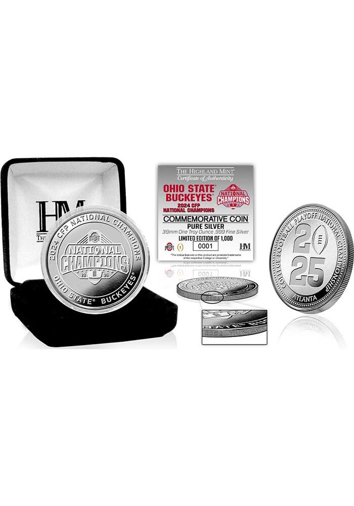 Ohio State Buckeyes SILVERGREY 2024 Football National Champions Pure ...