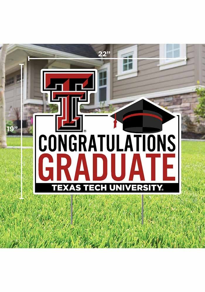 Texas Tech Red Raiders White Congratulations Graduate Yard Sign - 48973827