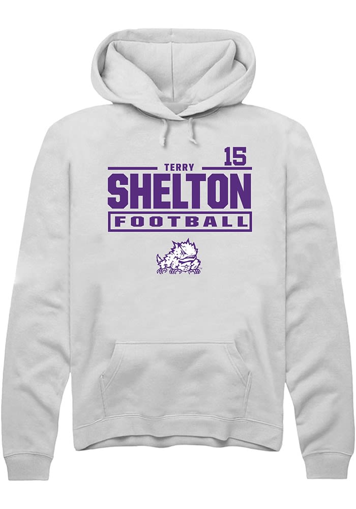 Terry Shelton TCU Horned Frogs Mens White Football NIL Stacked Box ...