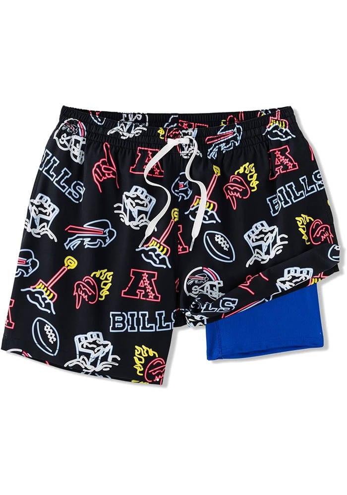 Buffalo Bills Mens Chubbies BLACK Classic Neon 5.5in Lined Swim Trunks ...