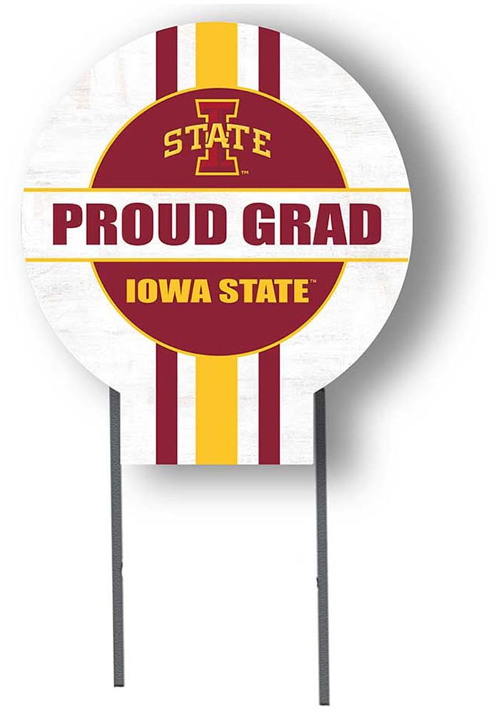 Iowa State Cyclones White Grad graduation graphic Yard Sign - 494688860