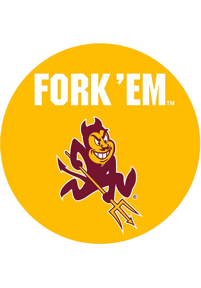Arizona State Sun Devils GARNET 3" Fork 'Em Devils Button - 49612396