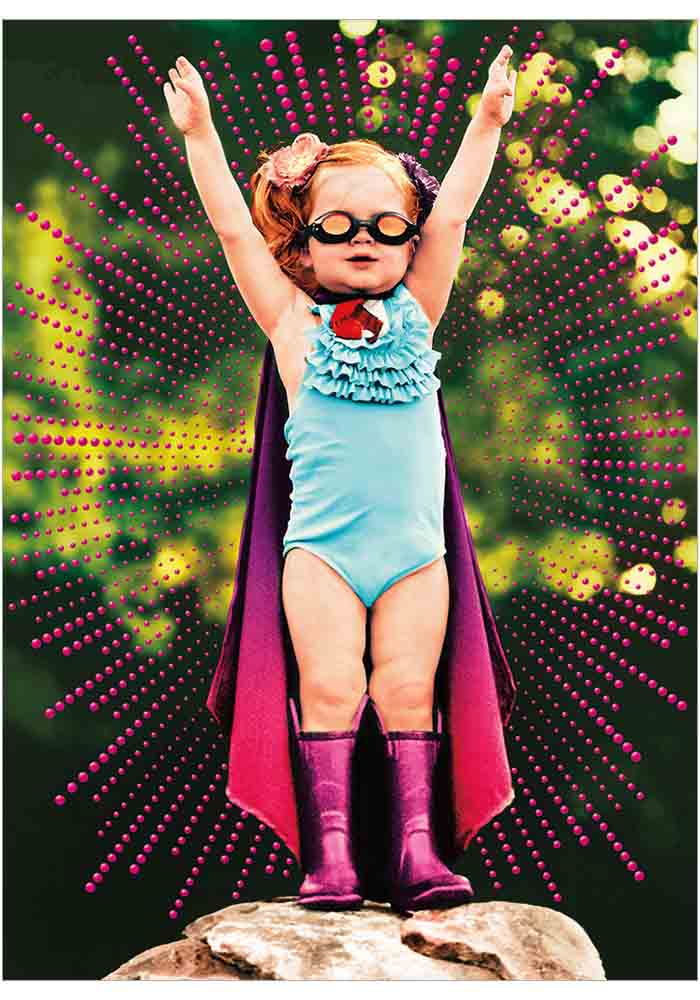 Local Gear White LITTLE GIRL SUPERHERO Card - 498791316
