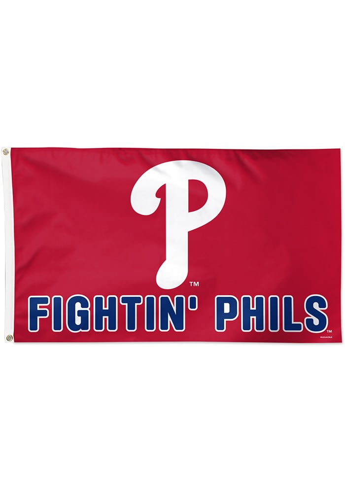 Philadelphia Phillies Slogan Red Silk Screen Grommet Flag - 50761093