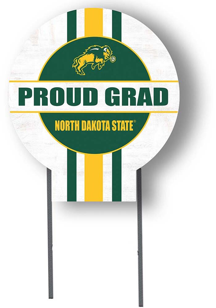 North Dakota State Bison White 20x20 Circle Yard Sign with Stakes Proud ...