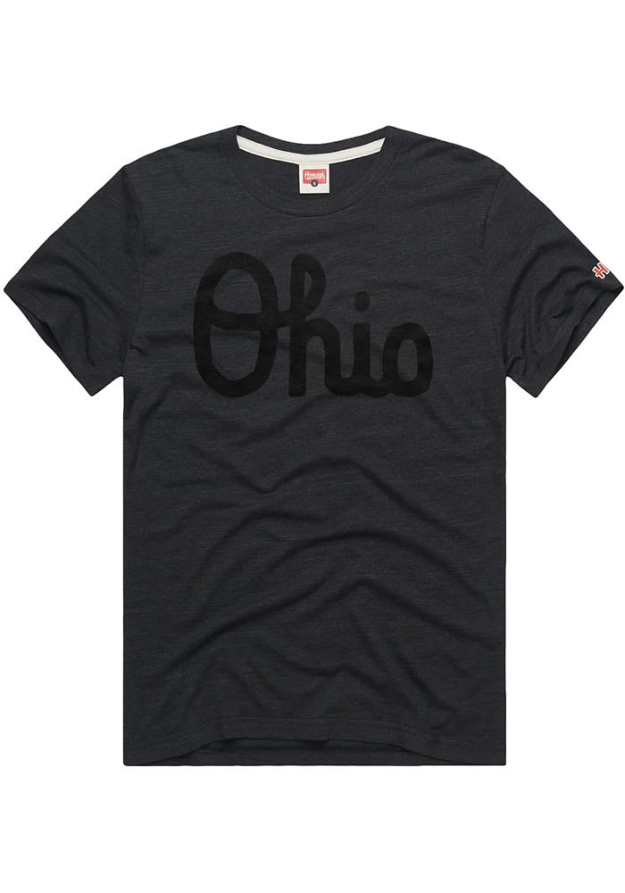 Homage Ohio State Buckeyes BLACK Script Ohio Blackout Short Sleeve ...