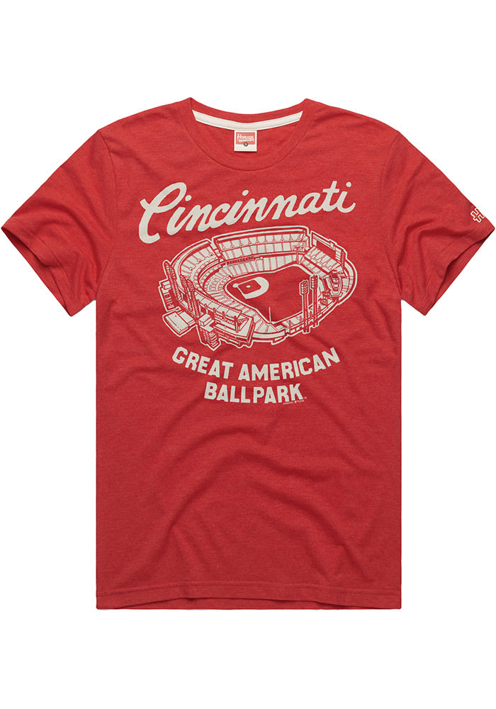 Homage Cincinnati Reds Red Great American Ballpark Short Sleeve Fashion ...