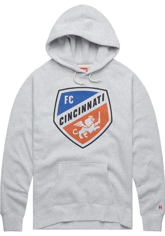 Homage FC Cincinnati Mens ASH Crest Long Sleeve Fashion Hood - 5130139