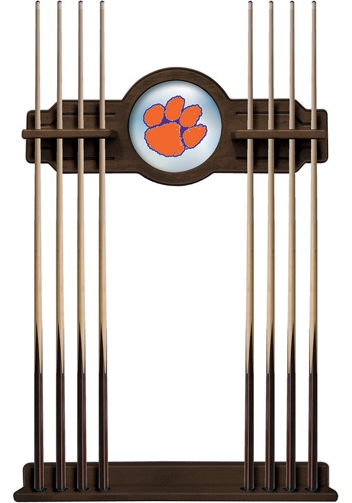 Clemson Tigers Solid Wood Cue Rack Pool Table BROWN - 519738547