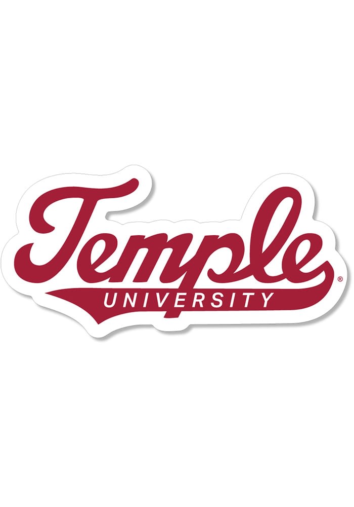 Temple Owls RED Med Vintage Script Magnet - 52169902