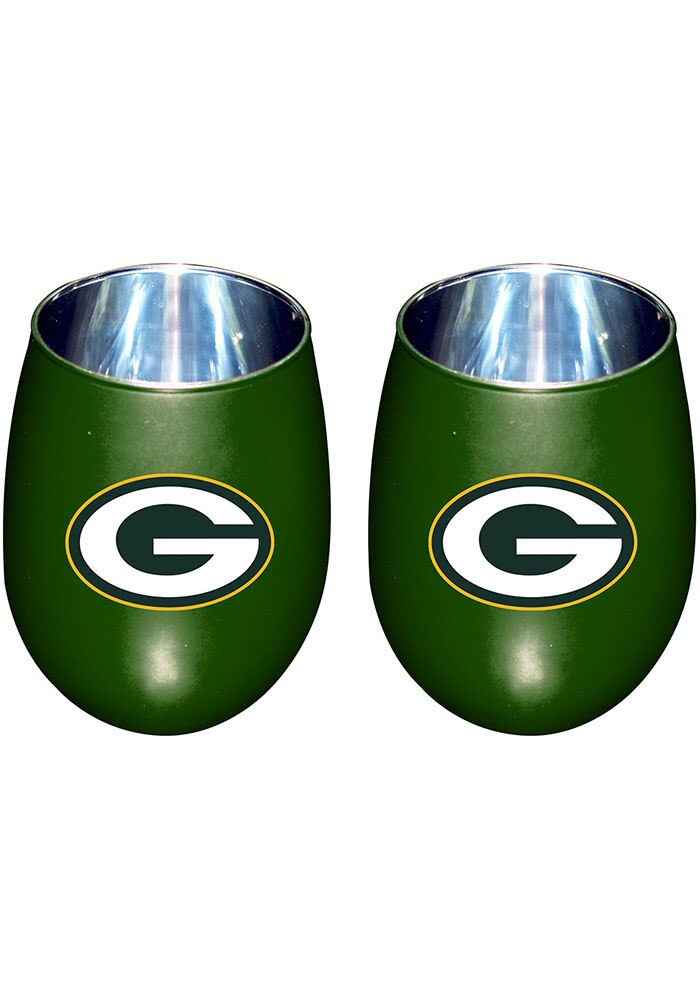 Green Bay Packers GREEN 12oz Stainless Steel Stainless Steel Stemless ...