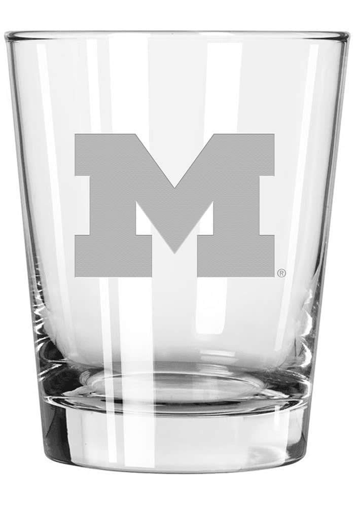 Michigan Wolverines Clear Etched Rock Glass 5240770