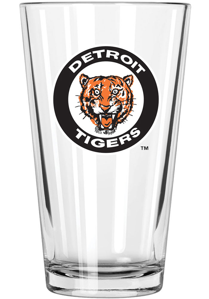 Detroit Tigers WHITE 16oz Cooperstown Batting Tiger Logo Pint Glass ...