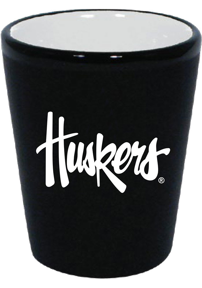 Nebraska Cornhuskers BLACK 2oz Ceramic Matte Shot Glass - 5240929