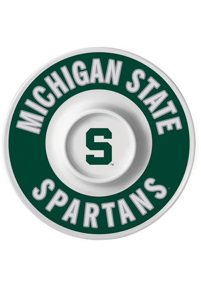 Michigan State Spartans BLUE 12 inch Chip and Dip Serving Tray - 5241557