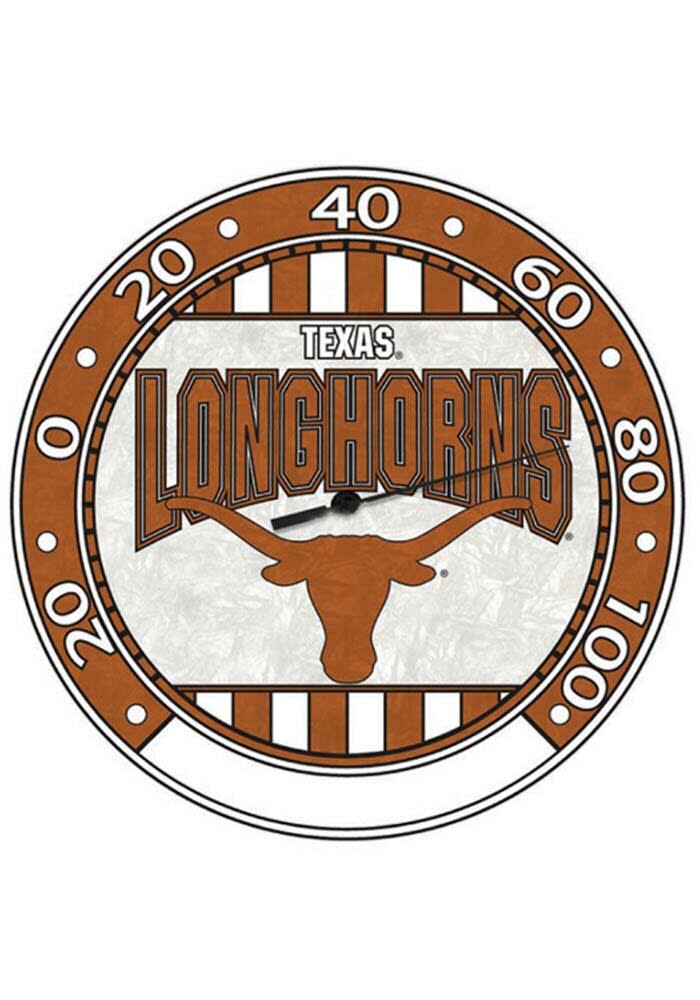 Texas Longhorns BURNTORANGE art glass design Wall Clock - 5242139