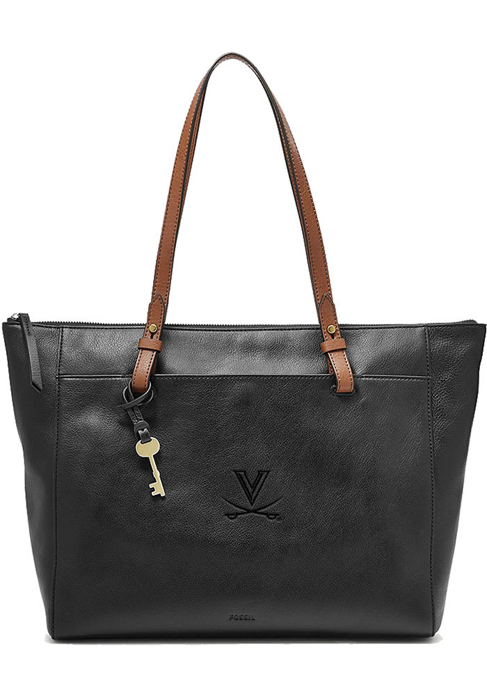 Virginia Cavaliers BLACK Leather Tote Purse - 52730552