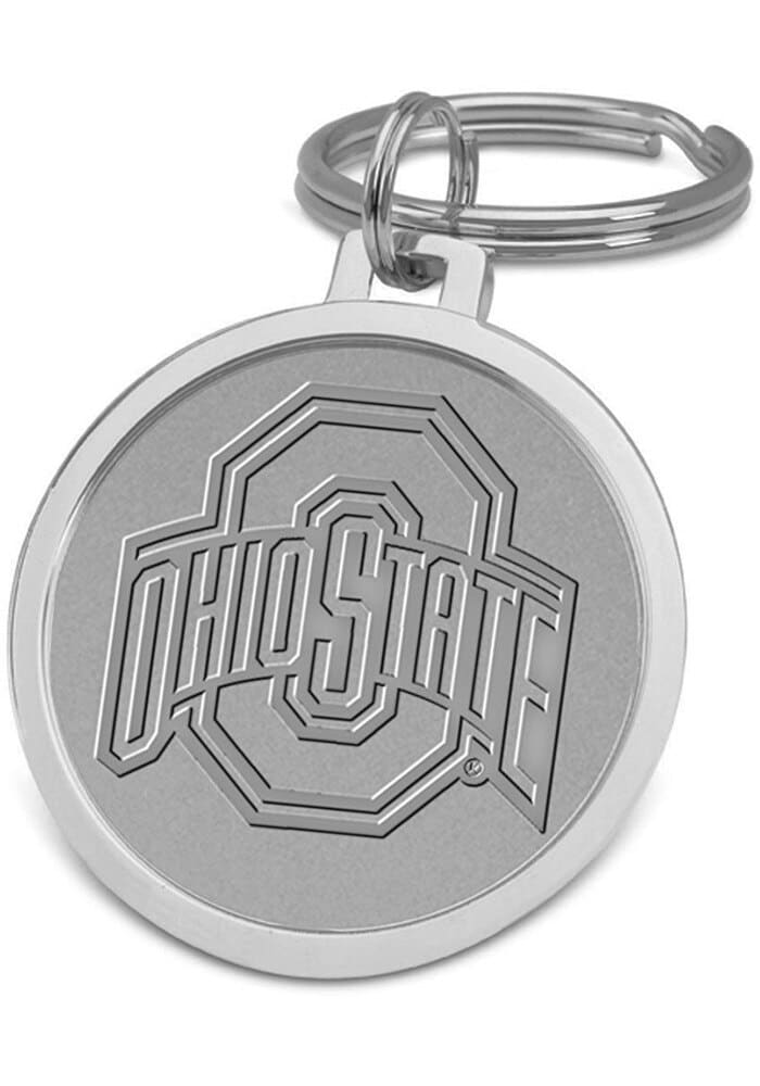 Ohio State Buckeyes SILVER Silver Medallion Keychain - 52733527