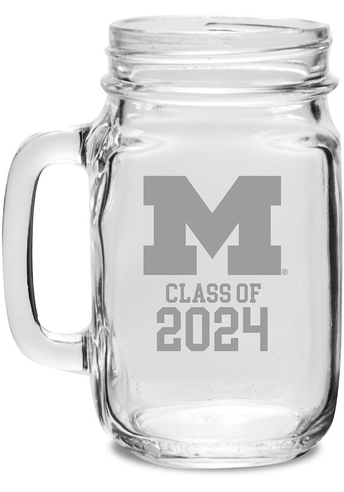 Michigan Wolverines CLEAR Class of 2024 Hand Etched Jar Stein - 52734195