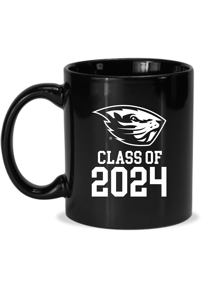 Oregon State Beavers BLACK Class of 2024 Hand Etched Ceramic Mug - 52734296