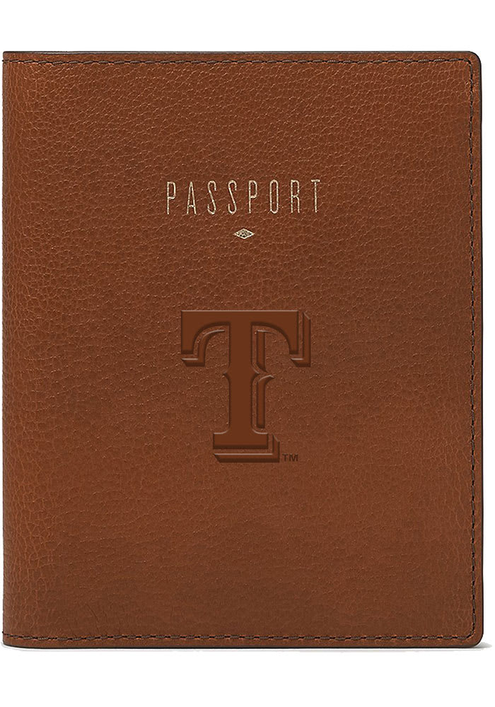 Texas Rangers BROWN Eco Leather Passcase Mens Bifold Wallet - 52734882