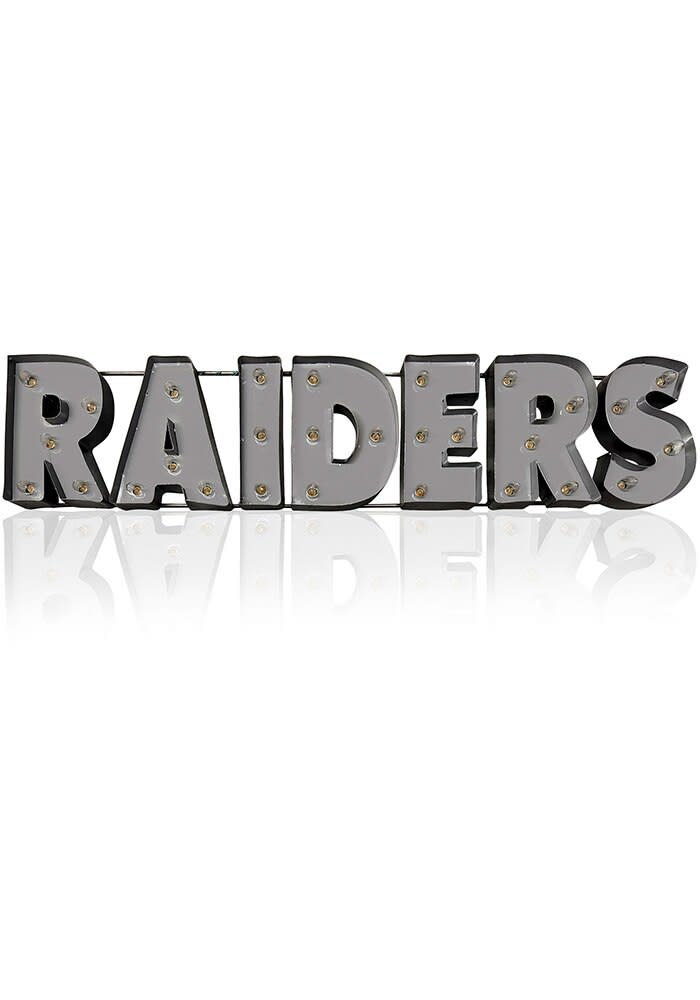 Las Vegas Raiders ASH Wordmark Lit Metal Sign Marquee Sign - 5289491