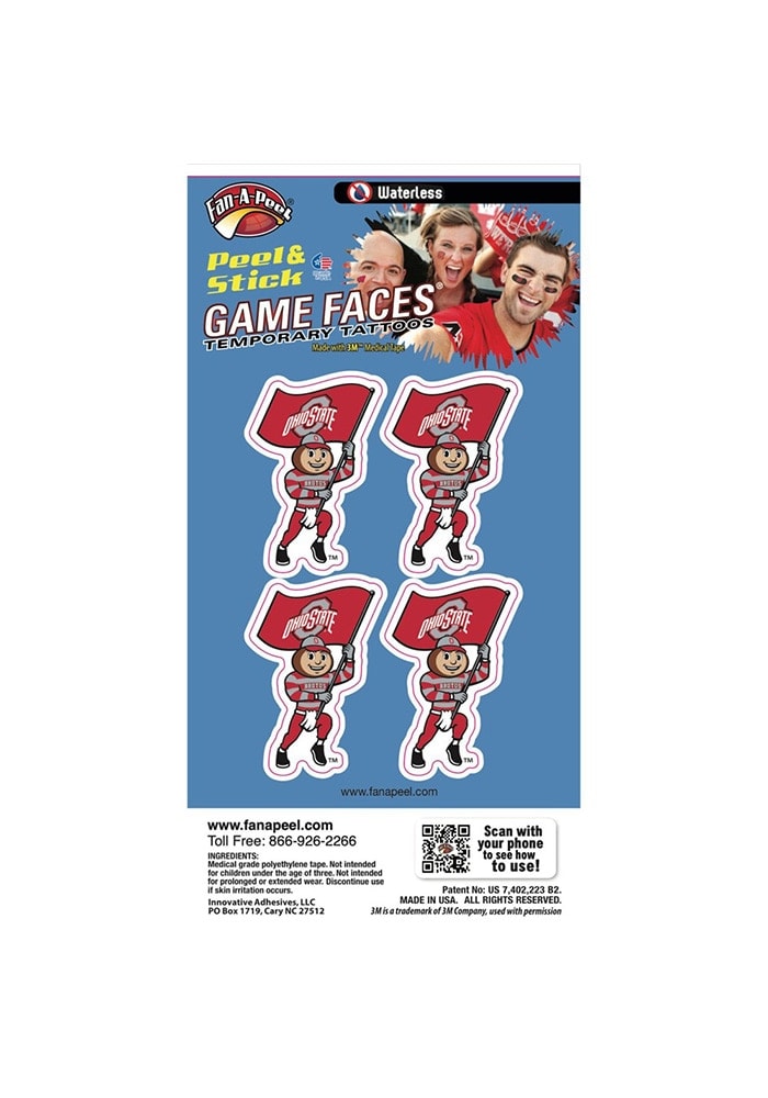 Ohio State Buckeyes Red 4pk Waterless Tattoo - 529433817