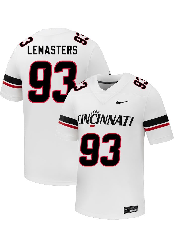 Max Lemasters Cincinnati Bearcats White Football NIL Name And Number ...