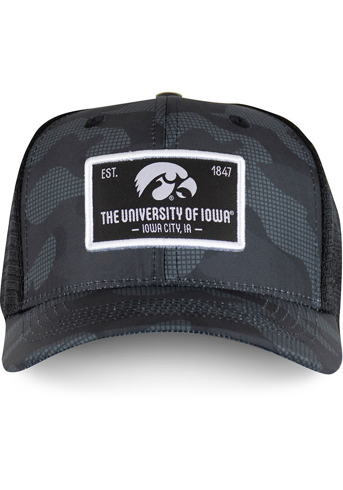 Iowa Hawkeyes Fletcher Camo Trucker Adjustable Hat - Black