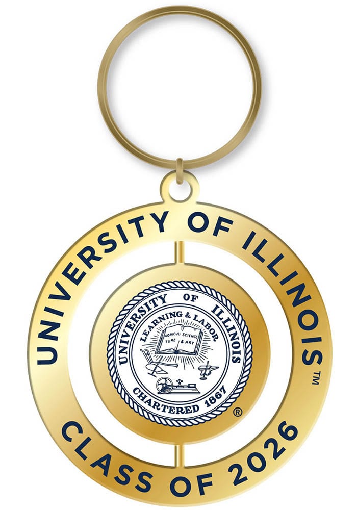 Illinois Fighting Illini ORANGE Class of 2026 Spinner Keychain - 54420773