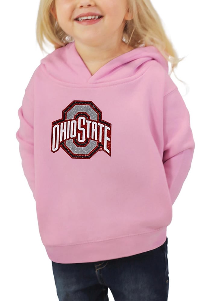 Little King Ohio State Buckeyes Toddler PINK Glitter Hoodie - 544826152