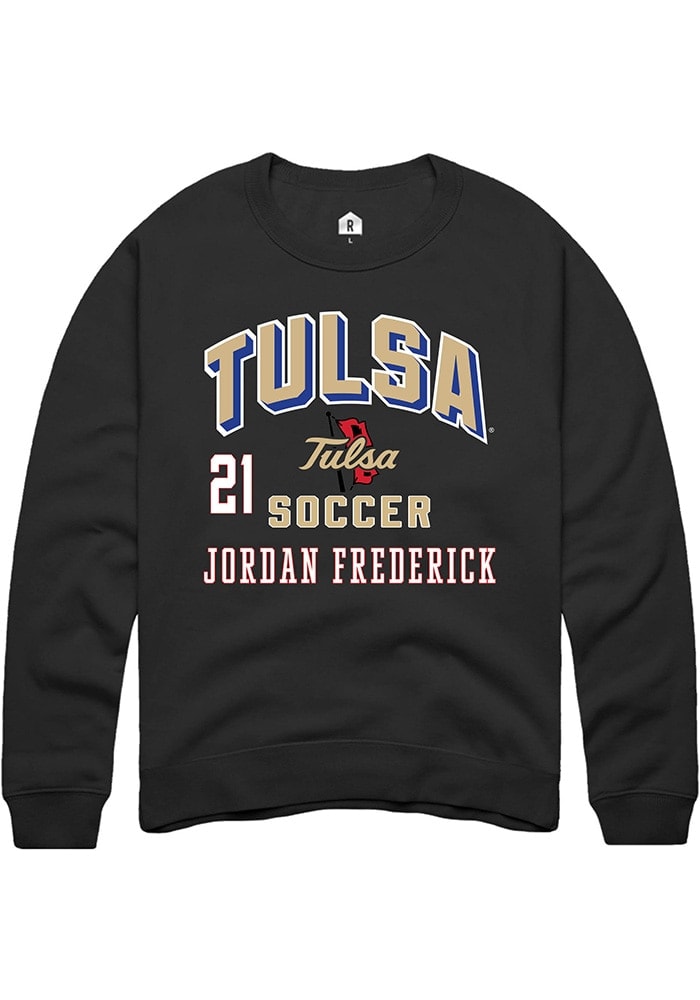 jordan frederick Tulsa Golden Hurricane Mens BLACK NIL Arch Logo Player ...