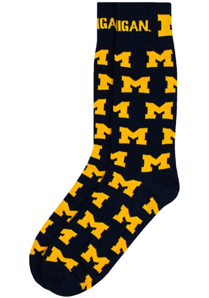 Michigan Wolverines BLUE Allover Mens Dress Socks - 54820021