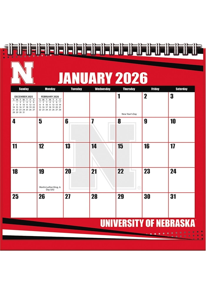Nebraska Cornhuskers CARDINAL 2026 Easel Desk Calendar - 5497228