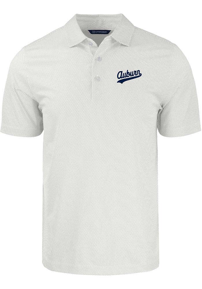 Cutter and Buck Auburn Tigers Mens Eco Symmetry Script White Short ...