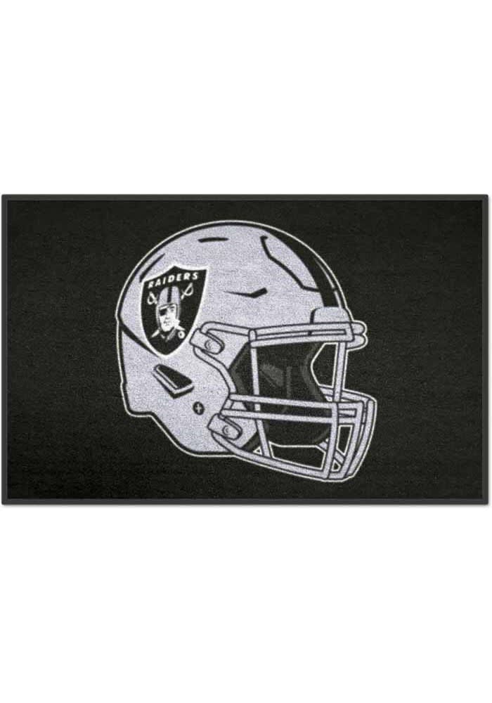 Las Vegas Raiders Helmet Logo Interior Rug BLACK - 5524619