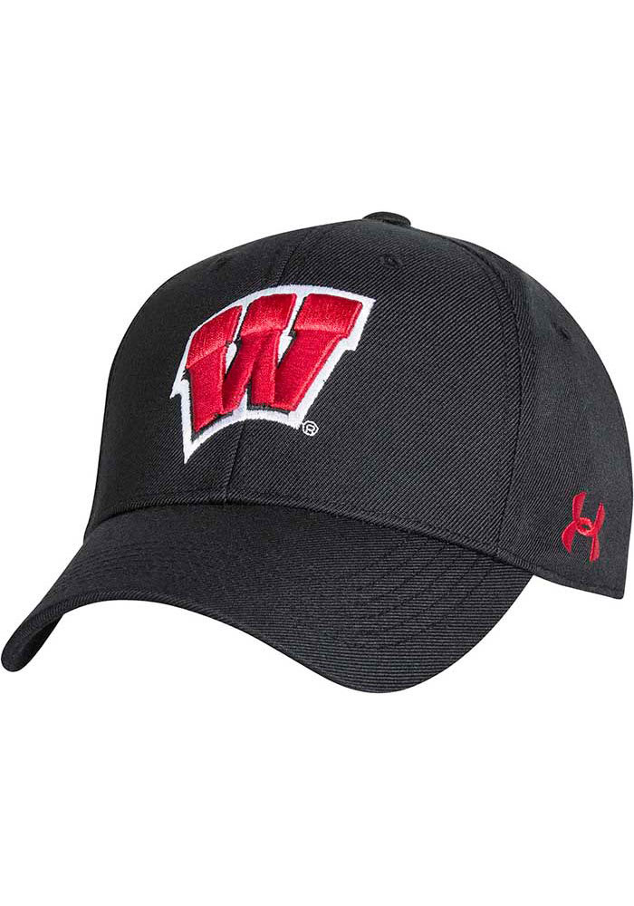 Under Armour Wisconsin Badgers BLACK OTS Structured Adjustable Hat ...