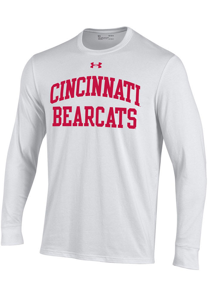 Under Armour Mens WHITE Cincinnati Bearcats Arch Name Long Sleeve Tee ...