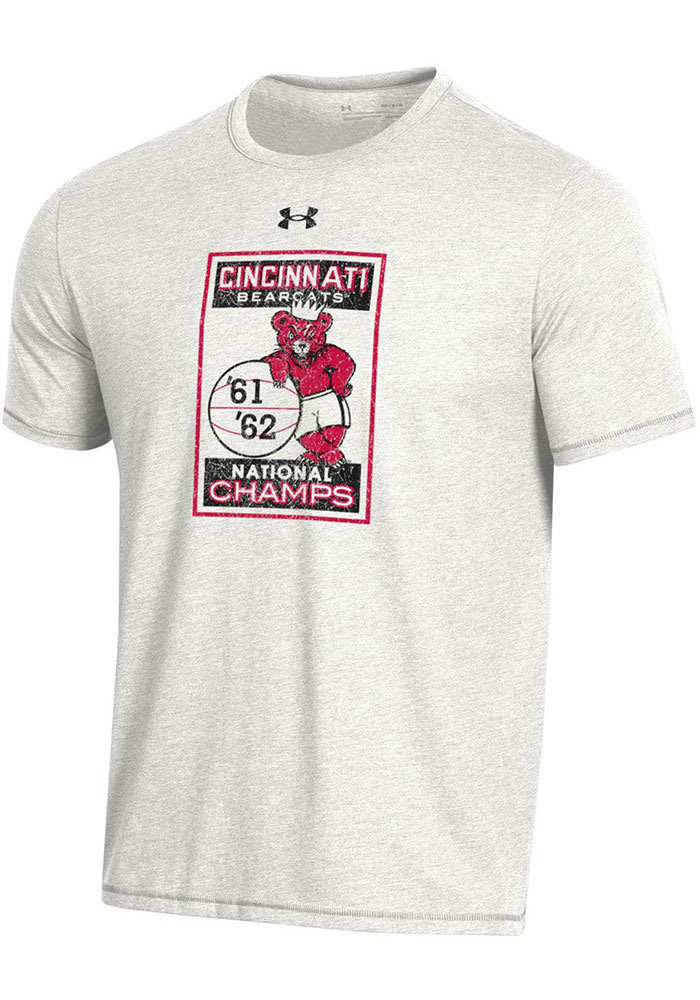 Under Armour Cincinnati Bearcats WHITE Bi-Blend Short Sleeve Fashion T ...