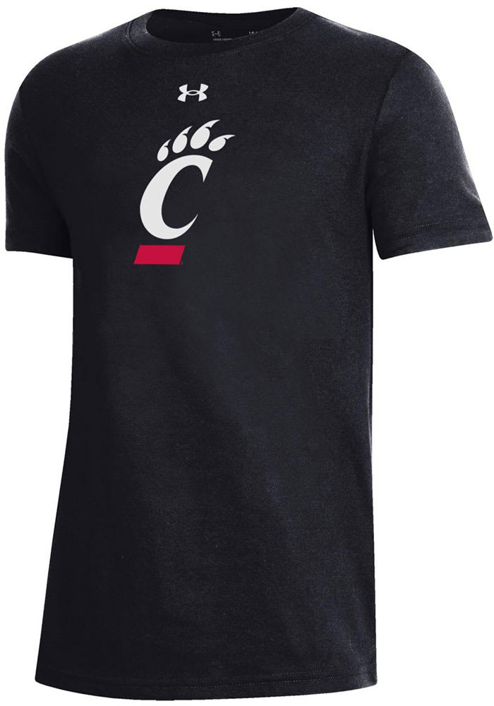 Under Armour Youth BLACK Cincinnati Bearcats Primary Logo Short Sleeve ...