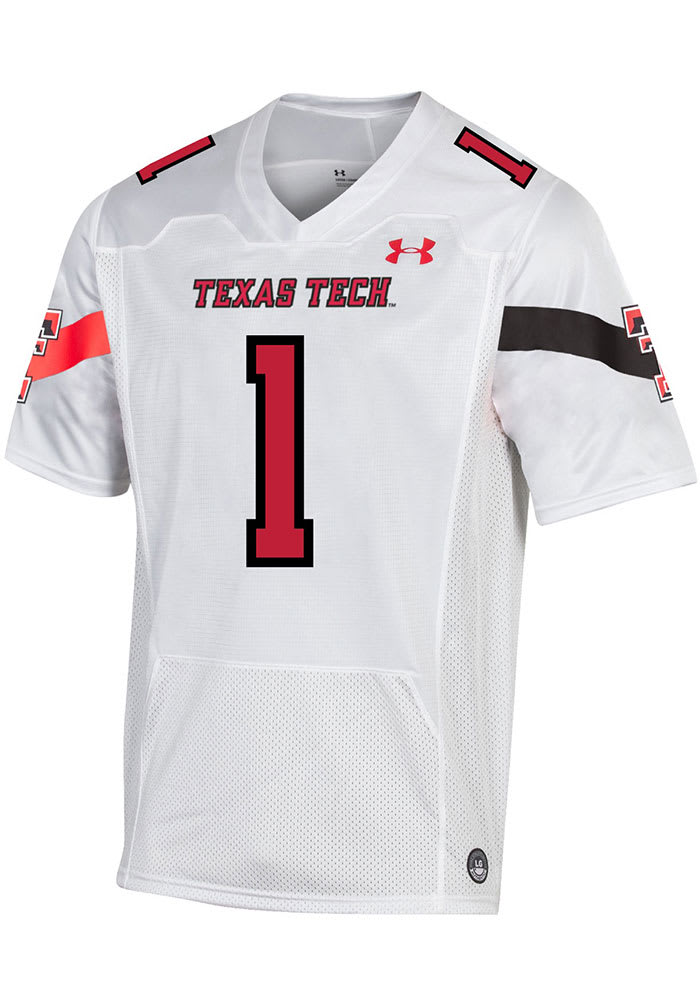 Under Armour Texas Tech Red Raiders WHITE Colorblock Replica Jersey ...