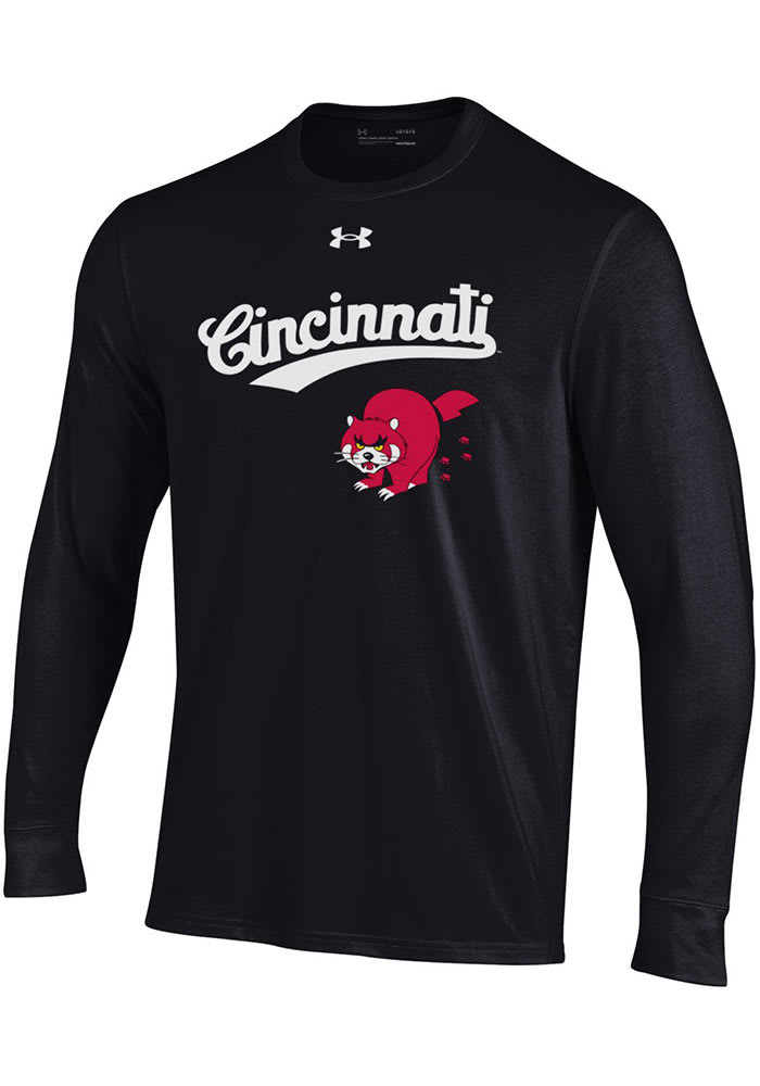 Under Armour Mens BLACK Cincinnati Bearcats Retro Bear Cat Logo Long ...