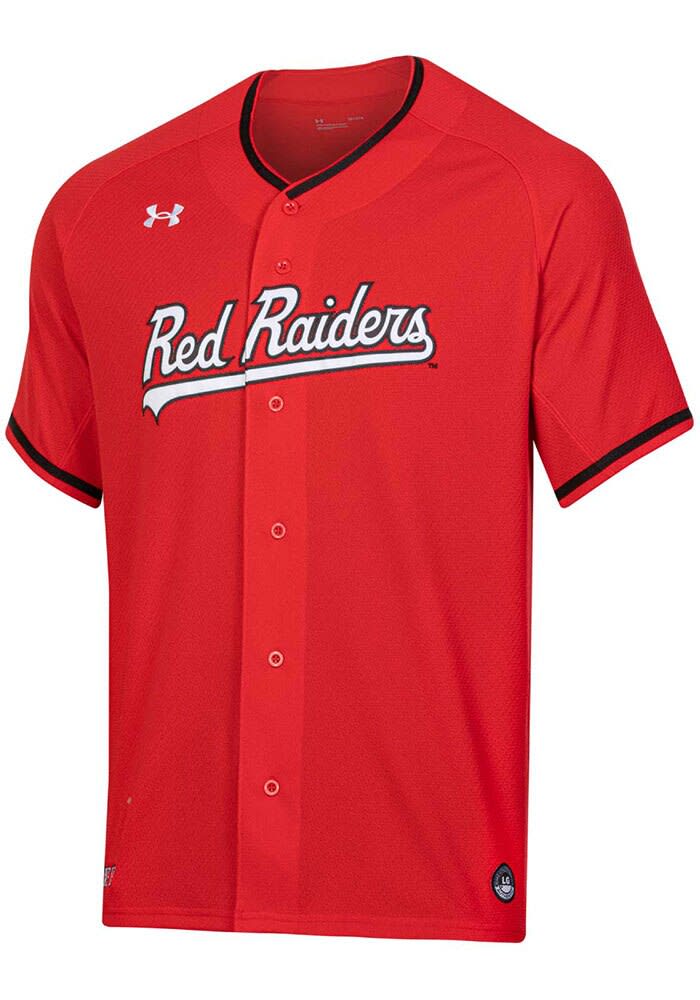 Under Armour Texas Tech Red Raiders Mens Red Replica Raiders Baseball ...